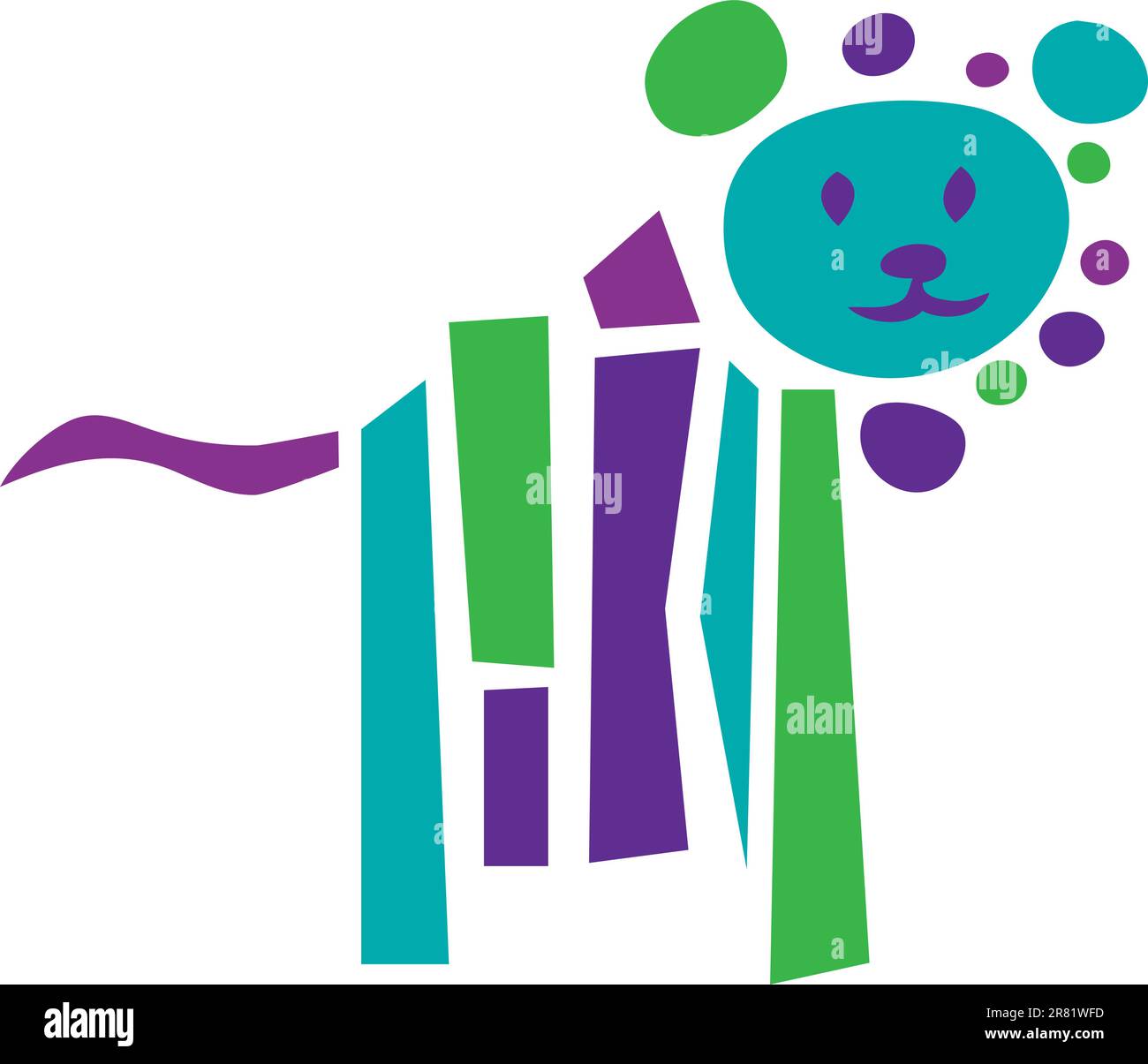 Abstract lion illustration over white background Stock Vector Image ...