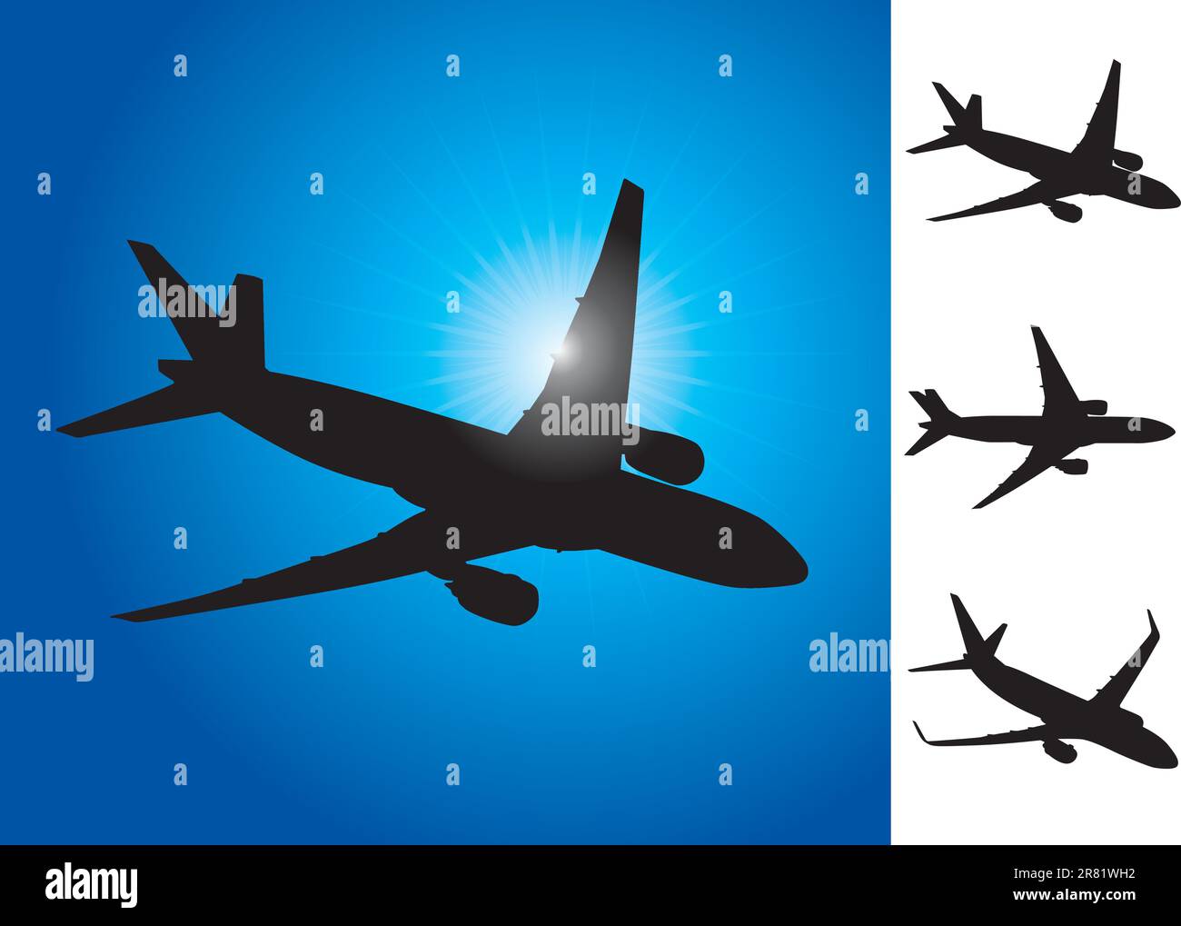 Three airplanes vector illustration Stock Vector Image & Art - Alamy