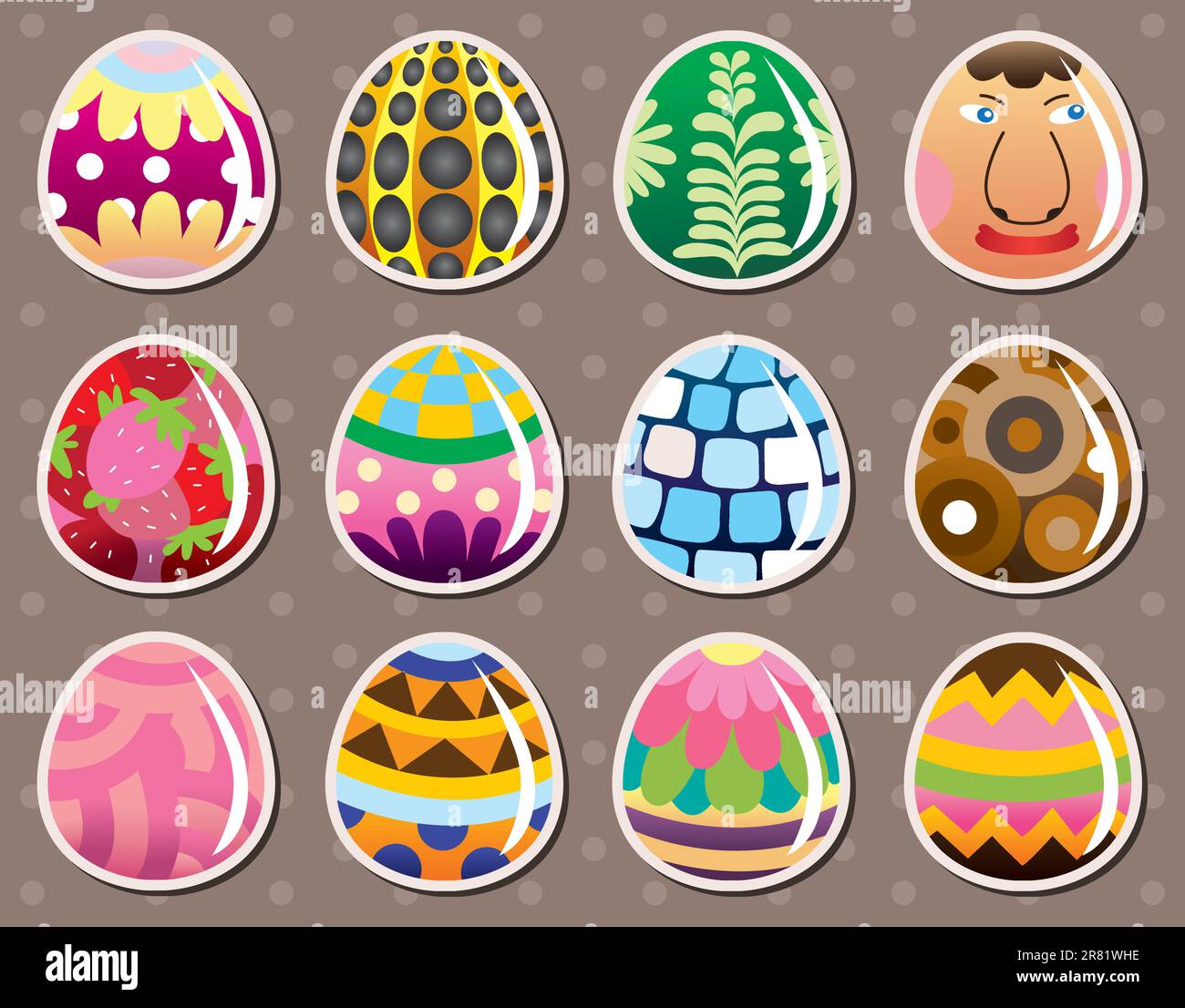 cartoon Easter egg stickers Stock Vector Image & Art - Alamy