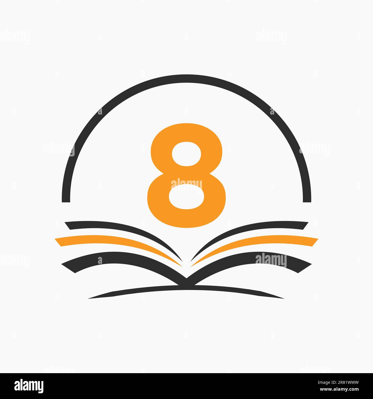 Letter 8 Education Logo Book Concept. Training Career Sign, University ...