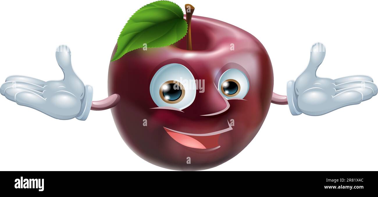 A cartoon character apple fruit man mascot Stock Vector Image & Art - Alamy