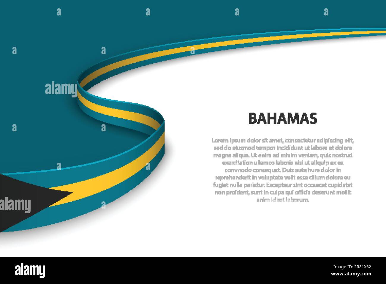 Wave flag of Bahamas with copyspace background. Banner or ribbon vector ...