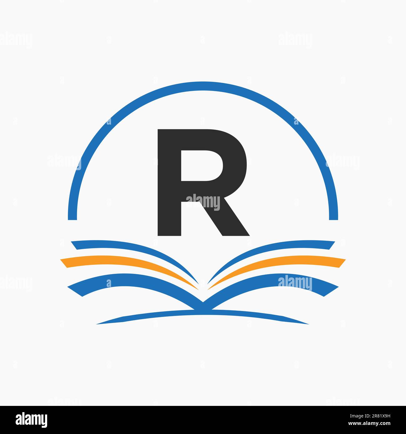 Letter R Education Logo Book Concept. Training Career Sign, University ...
