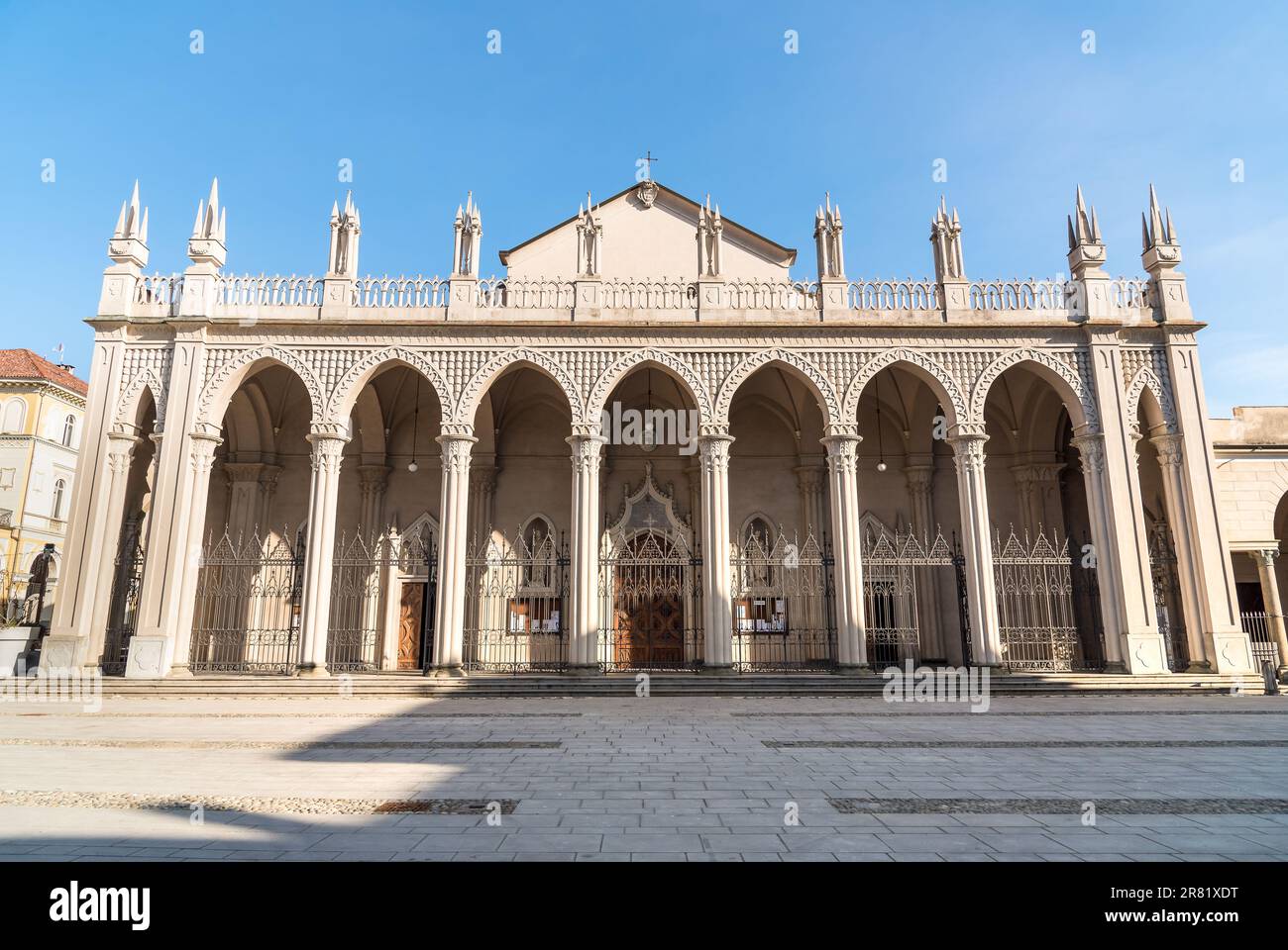 Facade of Saint Stefano Cathedral in Piazza Duomo in the historical ...