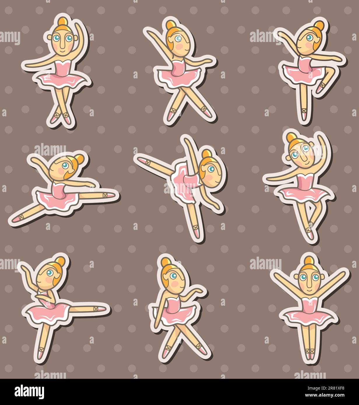 cartoon Ballet dancer stickers Stock Vector Image & Art - Alamy