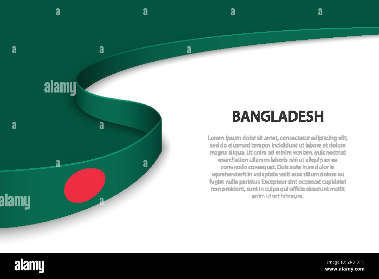 Wave flag of Bangladesh with copyspace background. Banner or ribbon ...