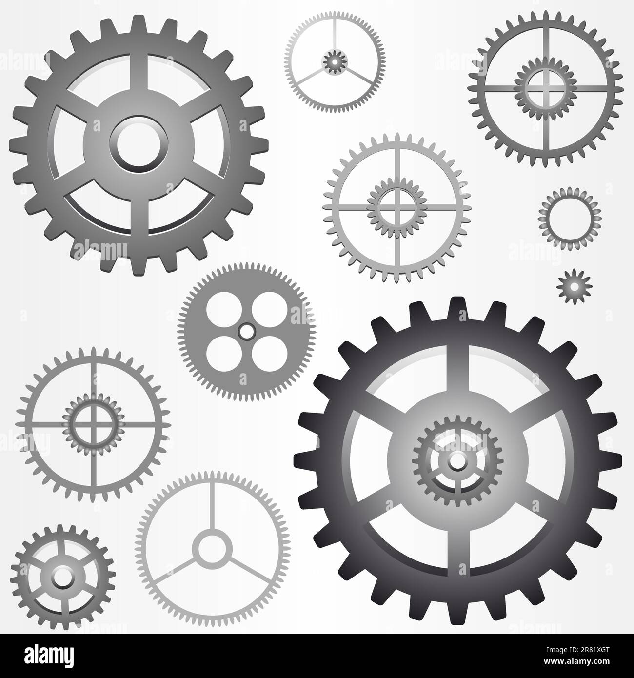 Illustration of the various gears - cog wheels - vector. This file is ...