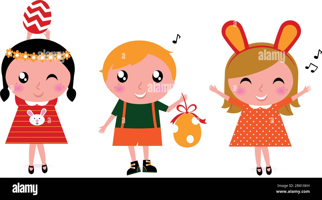 Happy easter kids party. Vector cartoon Stock Vector Image & Art - Alamy