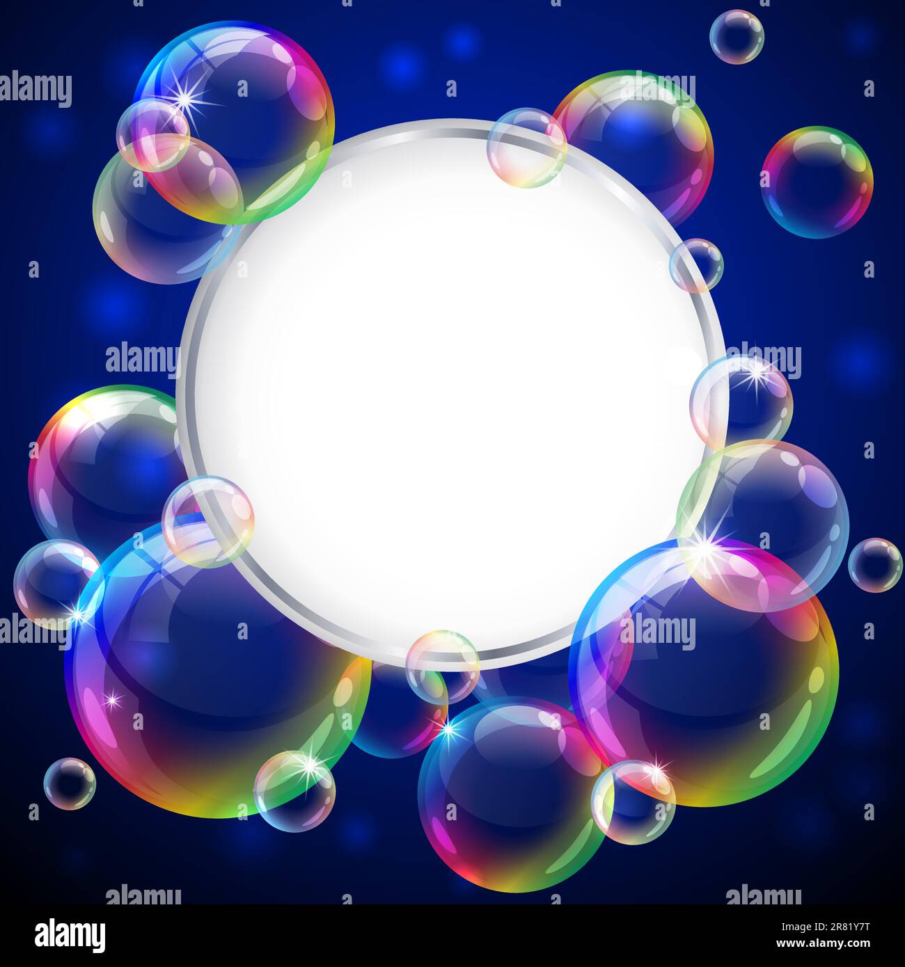 Vector illustration - soap bubbles frame. Eps10 vector file, contains ...