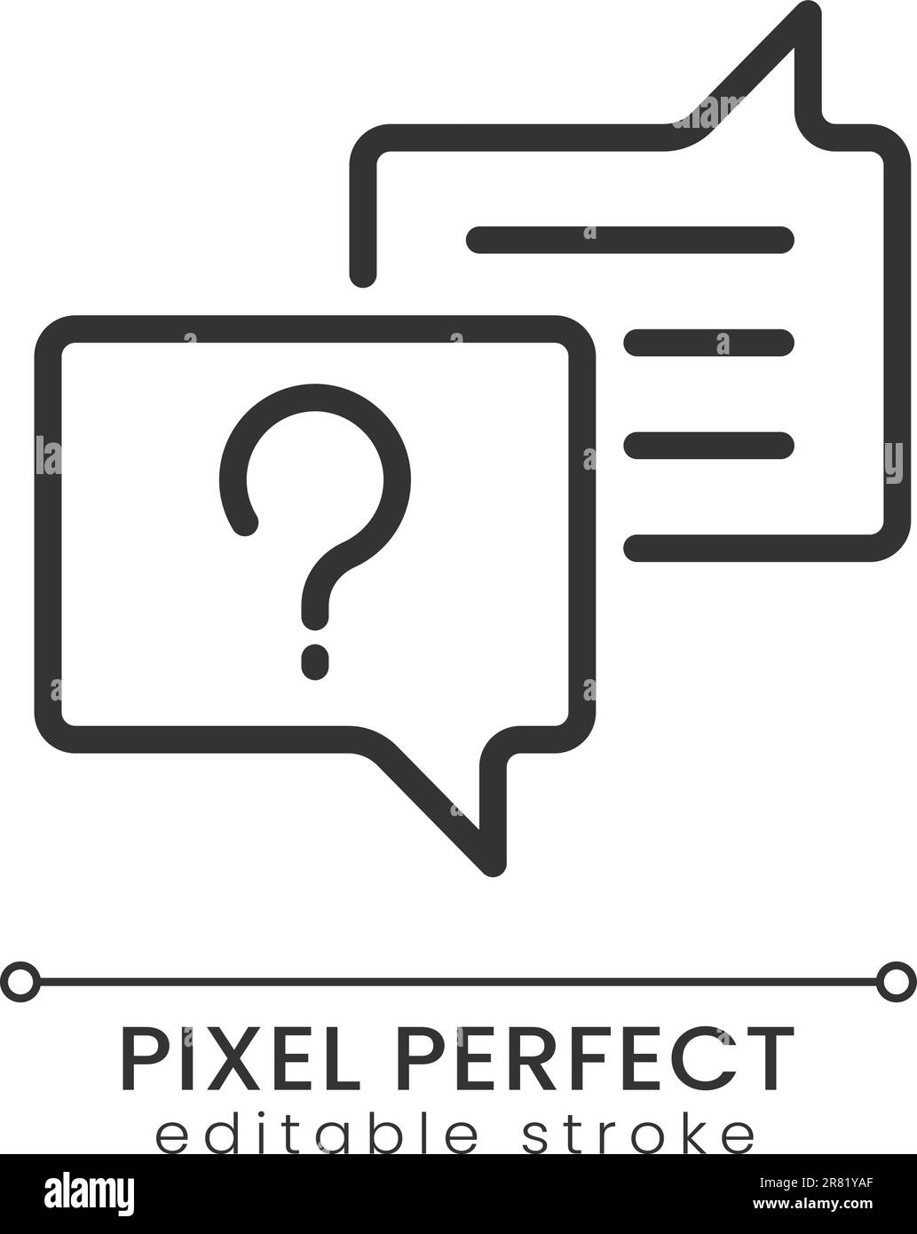 Asking question pixel perfect linear icon Stock Vector Image & Art - Alamy