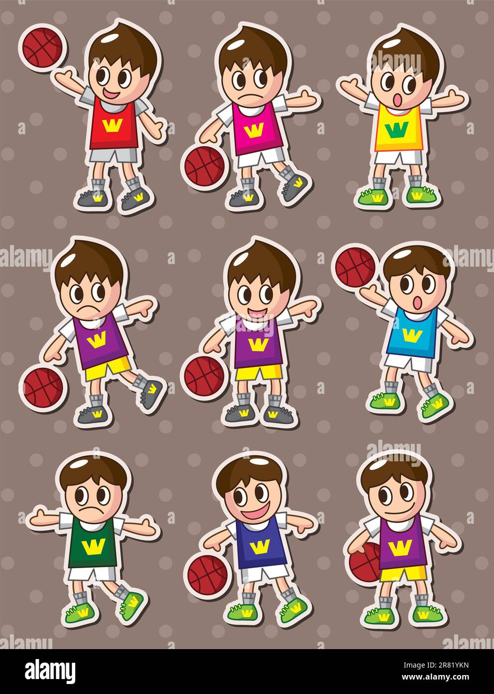 cartoon basketball player stickers Stock Vector Image & Art - Alamy