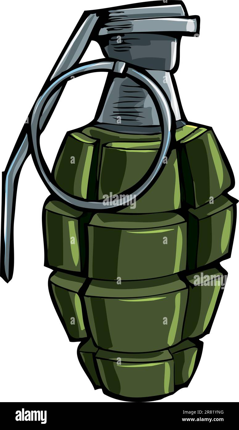 Cartoon drawing of a hand grenade. Isolated Stock Vector Image & Art ...