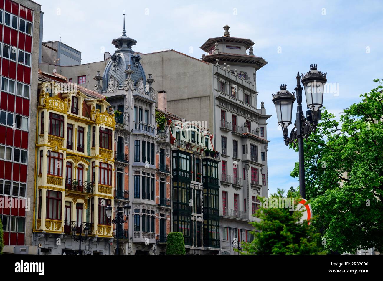 Walking of old streets in capital of Principality of Asturias, Oviedo ...