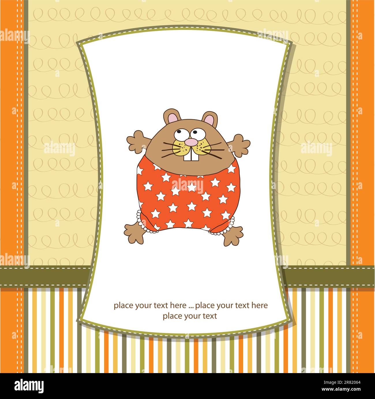greeting card with cute little rat Stock Vector Image & Art - Alamy