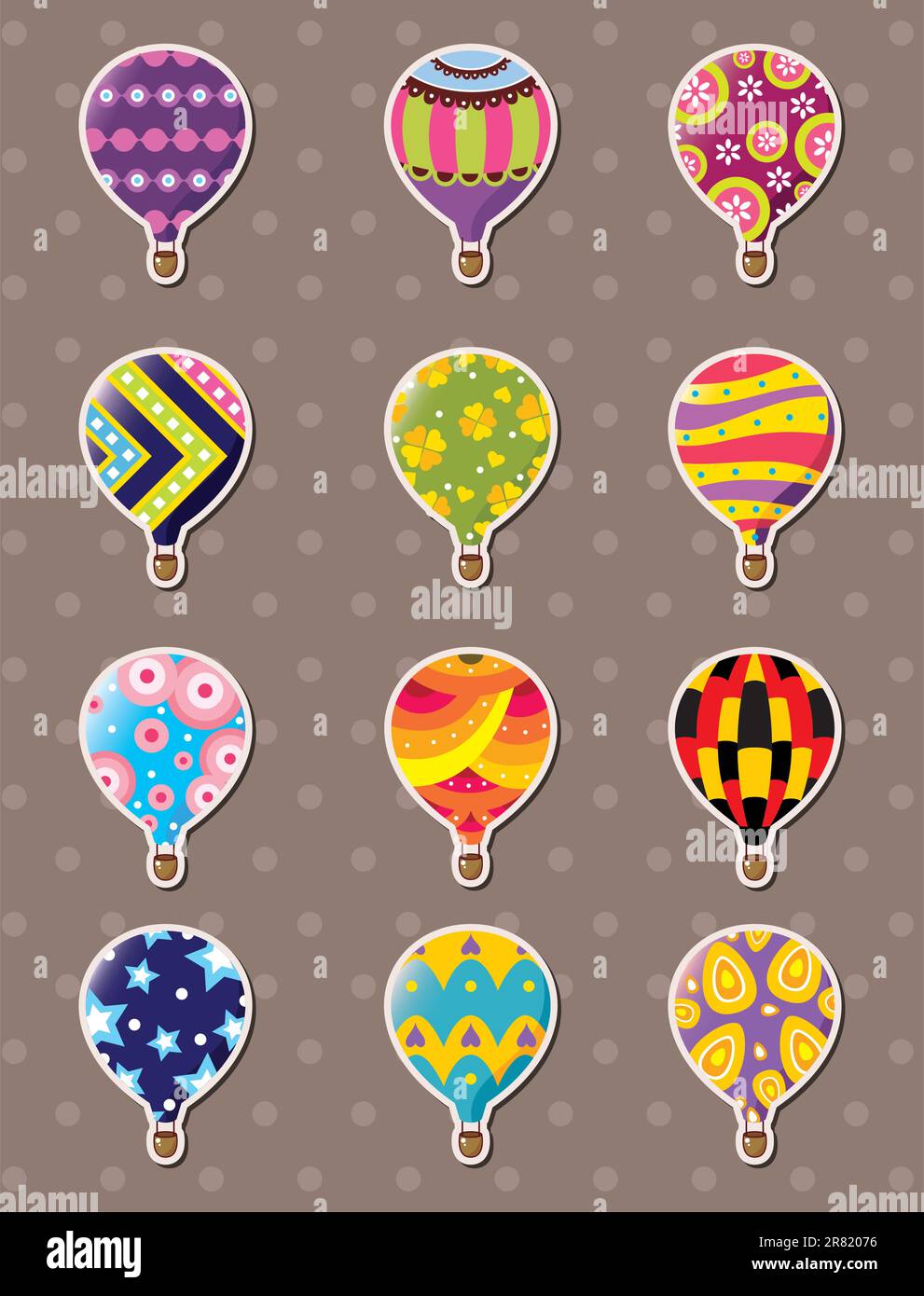 cartoon hot air balloon stickers Stock Vector Image & Art - Alamy