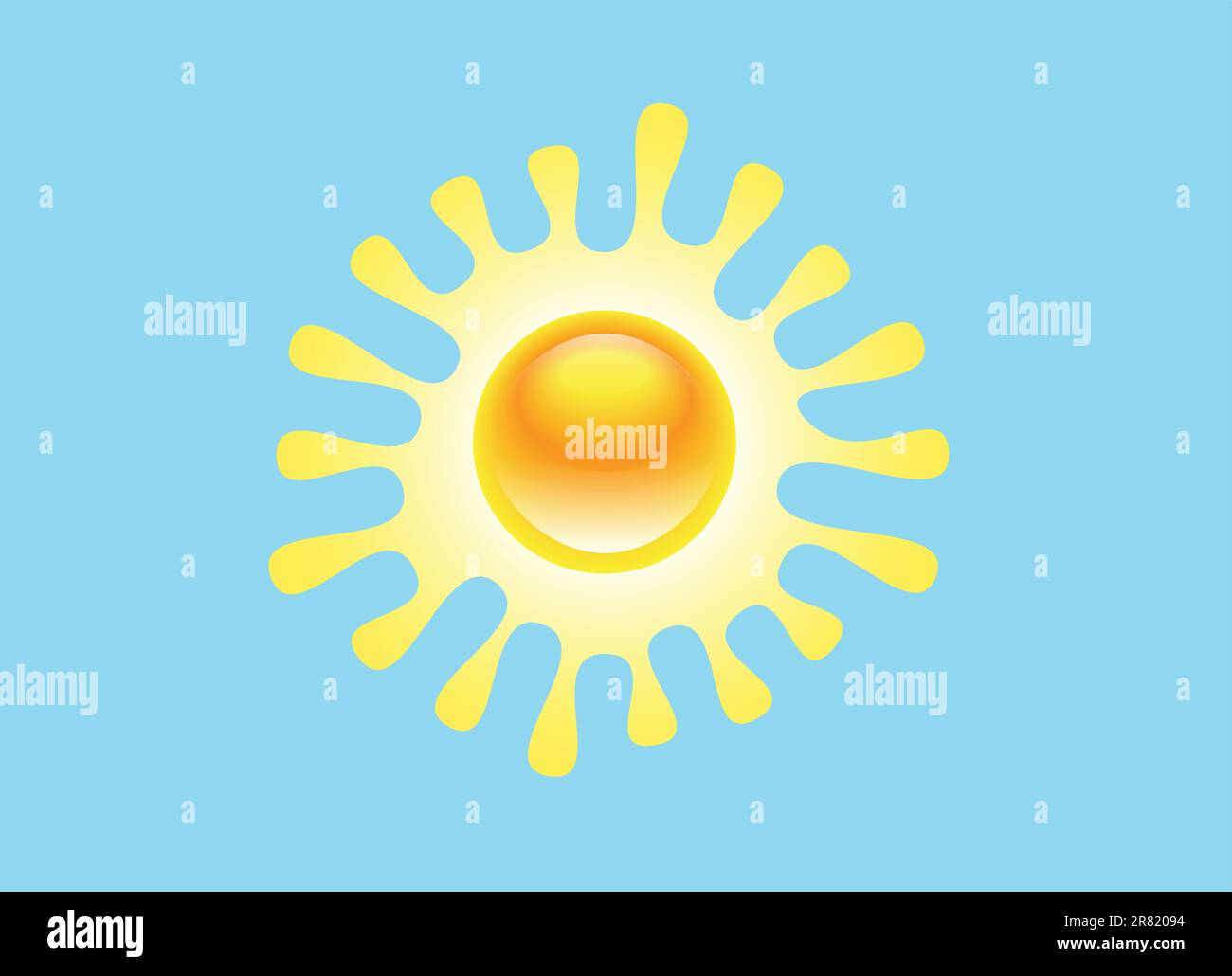 Sun like an egg in the sky. Vector Illustration Stock Vector Image ...