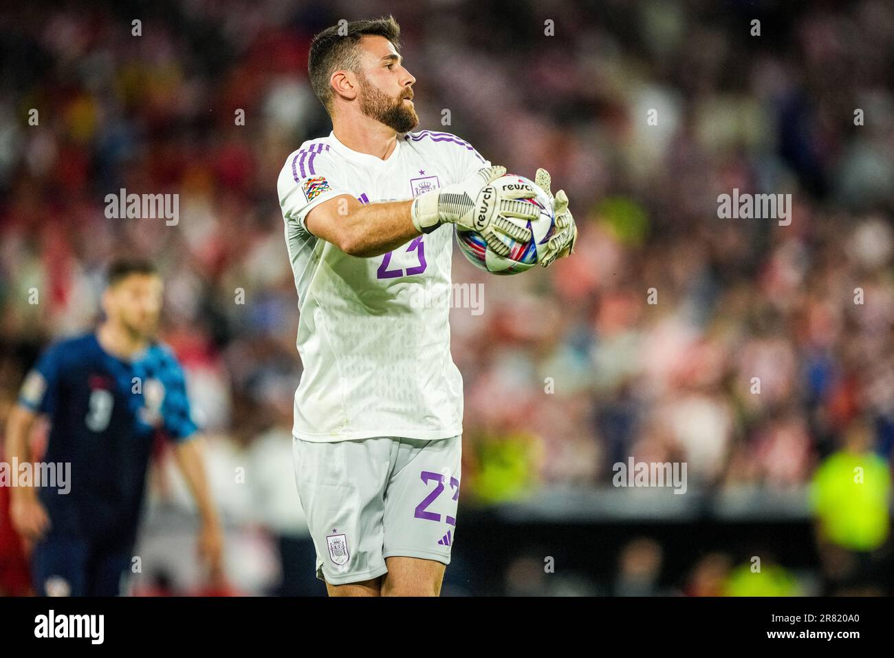 Rotterdam, Netherlands. 18th June, 2023. Rotterdam - Spain goalkeeper ...