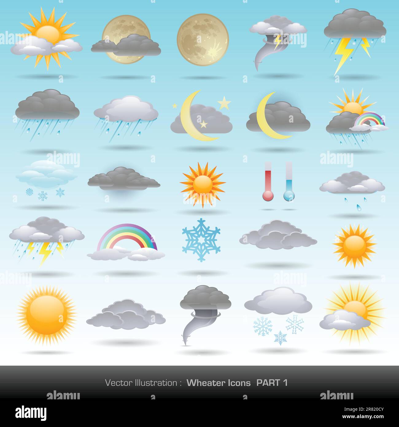 Vector weather icons collection Stock Vector Image & Art - Alamy