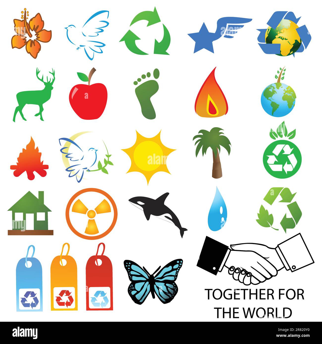 Vector set of environmental / recycling icons and logos Stock Vector ...