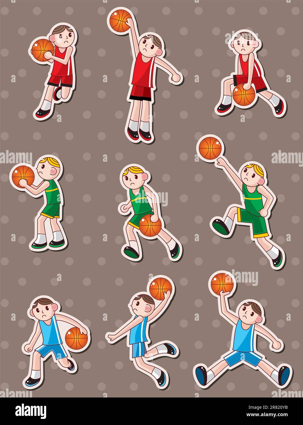 cartoon basketball player stickers Stock Vector Image & Art - Alamy