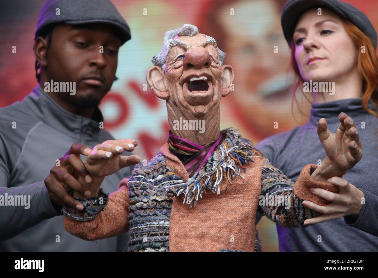 The cast of Idiot’s Assemble: Spitting Image The Musical with a ...