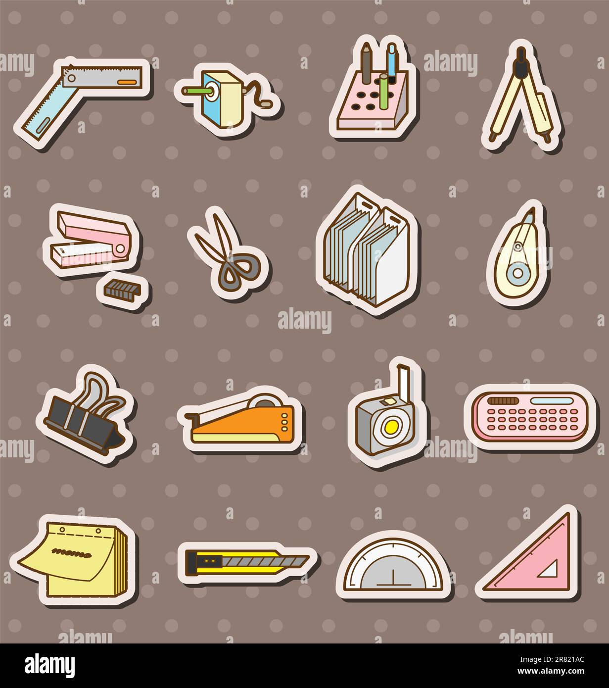 doodle stationery stickers Stock Vector Image & Art - Alamy