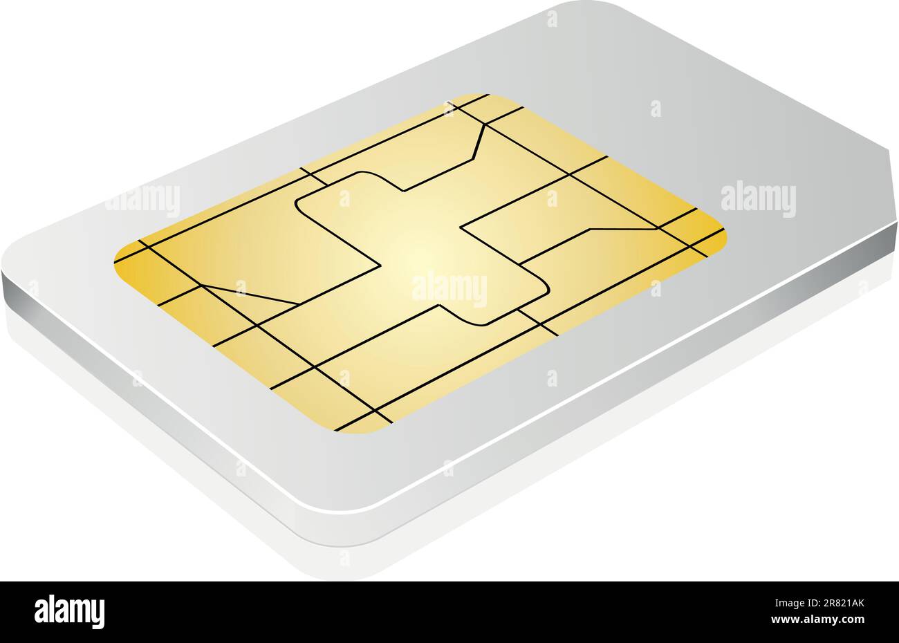 3d illustration of a white sim card symbol for communication and ...
