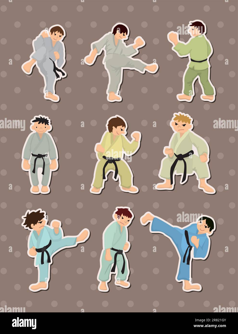 cartoon Karate Player stickers Stock Vector Image & Art - Alamy