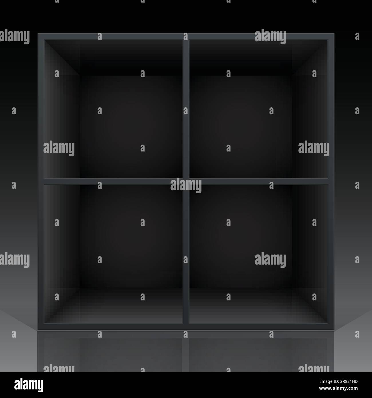 3d Empty shelf for exhibit in the wall. Vector illustration Stock ...