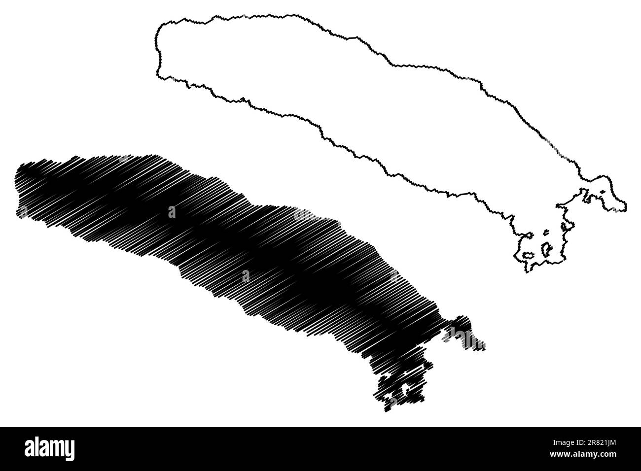 Lake Matano (Republic of Indonesia, Sulawesi) map vector illustration ...
