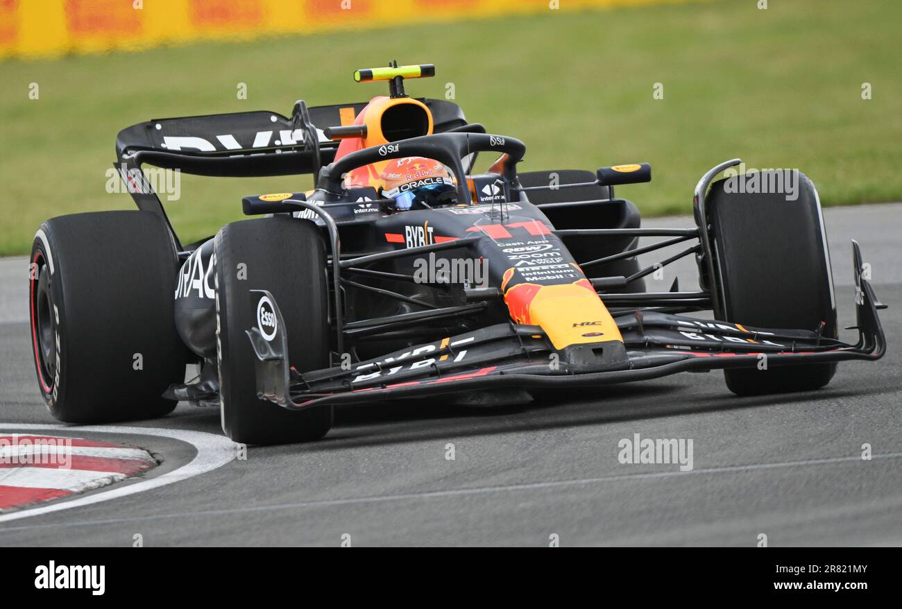Red Bull driver Sergio Perez of Mexico, takes a turn through the Senna corner during the Formula ...