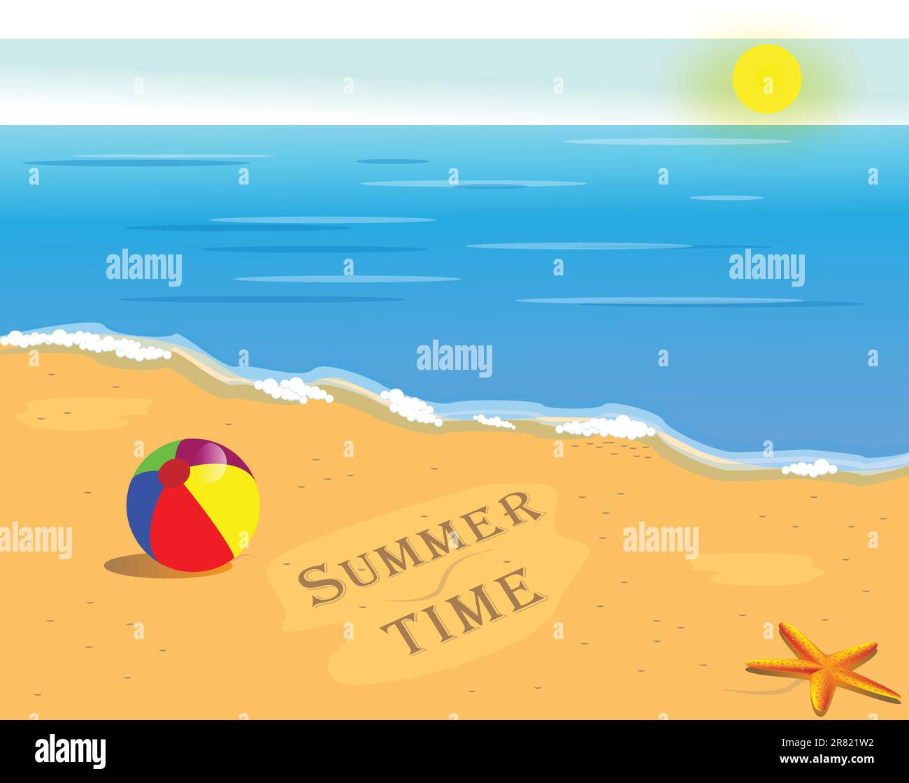 Summer holiday background, beautiful tropical sunny beach Stock Vector ...