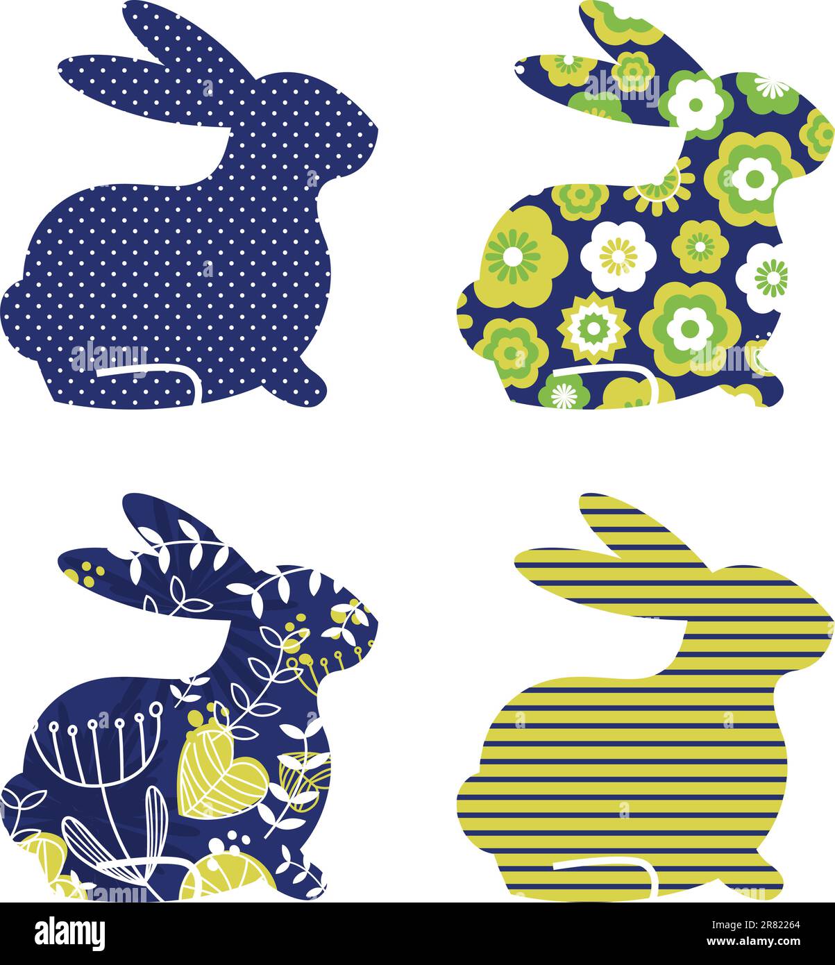 Spring patterned bunny collection. Vector Stock Vector Image & Art - Alamy