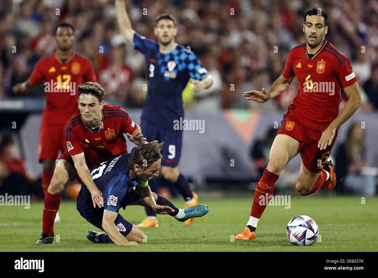 ROTTERDAM - (lr) Gavi of Spain, Luka Modric of Croatia during the UEFA ...