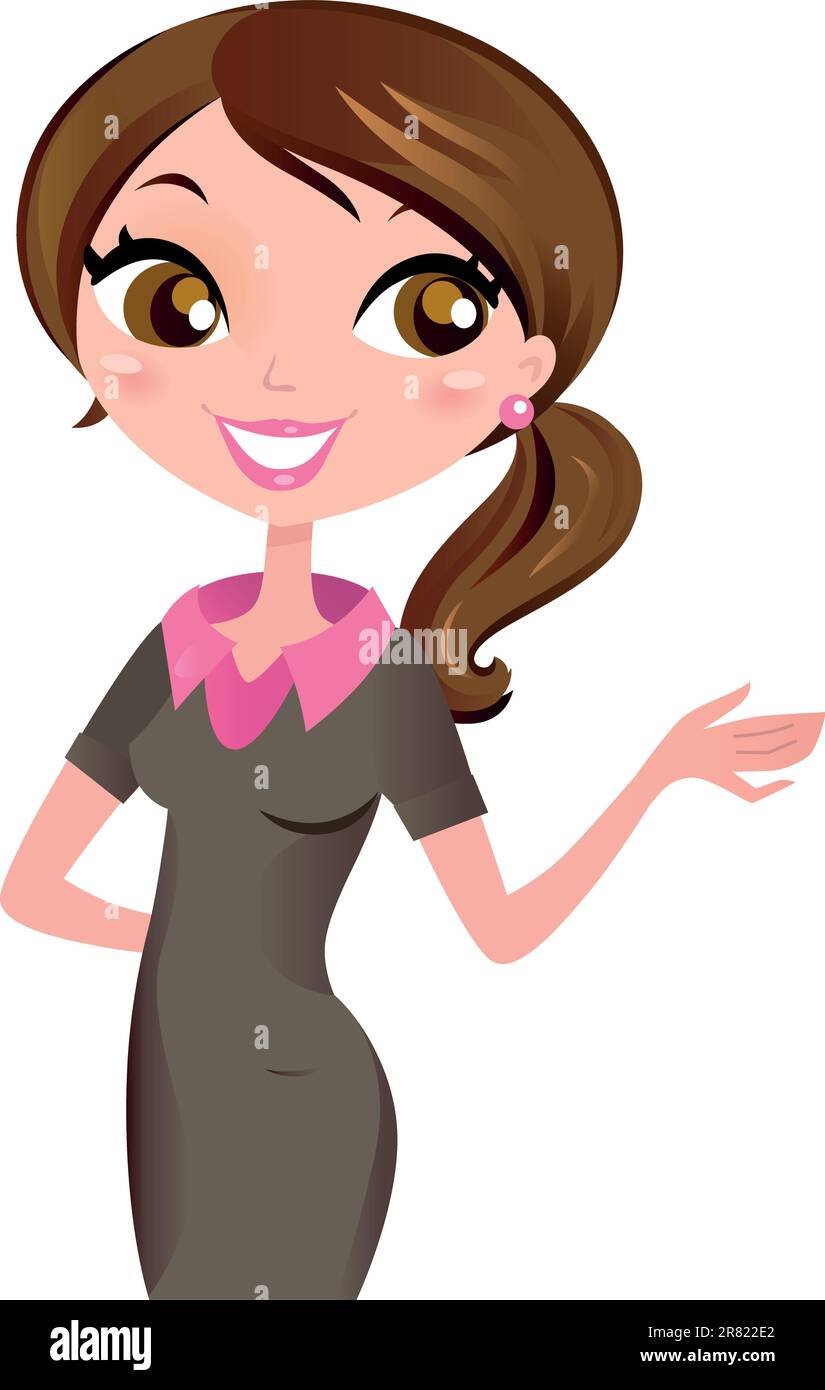 Cheerful attractive businesswoman working Stock Vector Images - Alamy