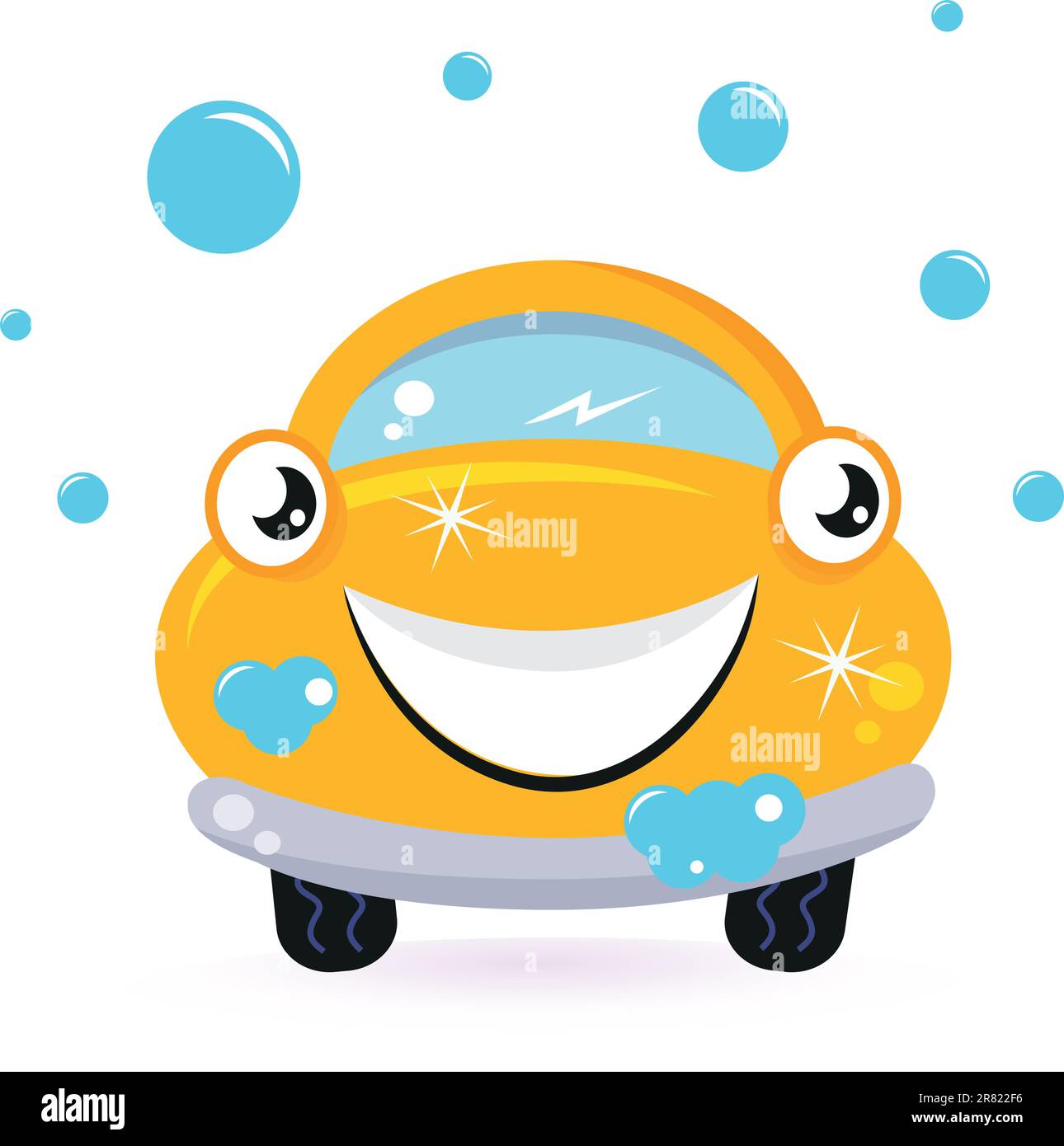 Car Wash Services Yellow Cartoon Auto Vector Stock Vector Image And Art