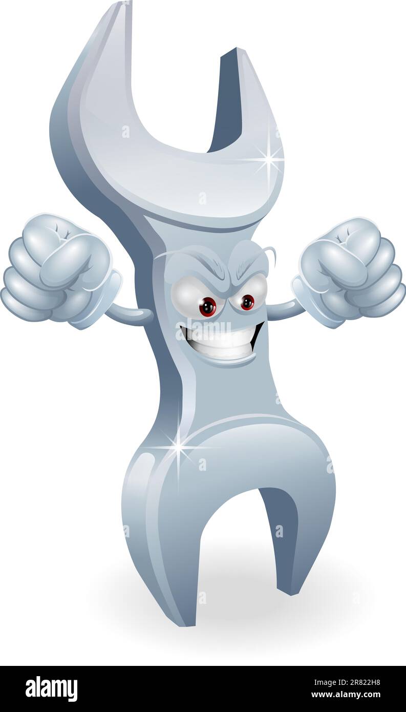 Illustration of an mean tough angry spanner character mascot Stock ...