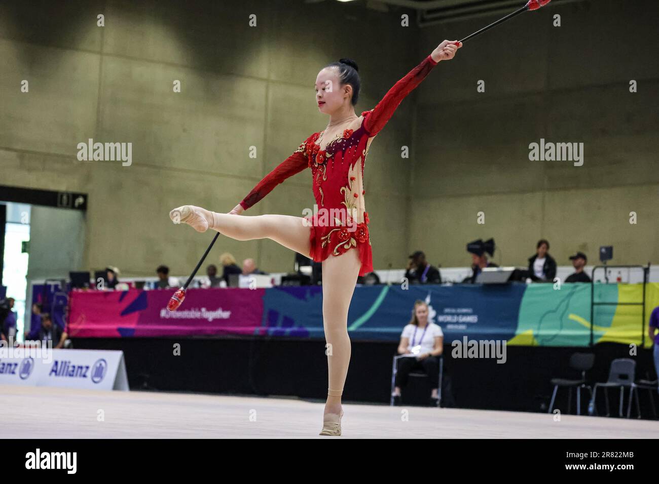 An athlete from Canada competes in Rhythmic Gymnastics sport discipline ...