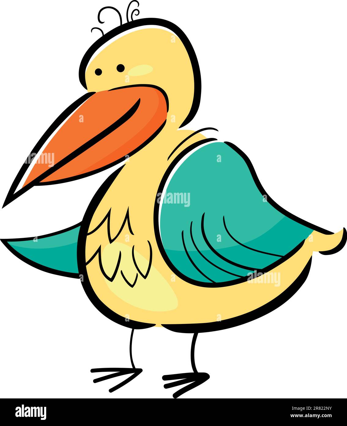 cartoon doodle illustration of cute colorful bird Stock Vector Image ...