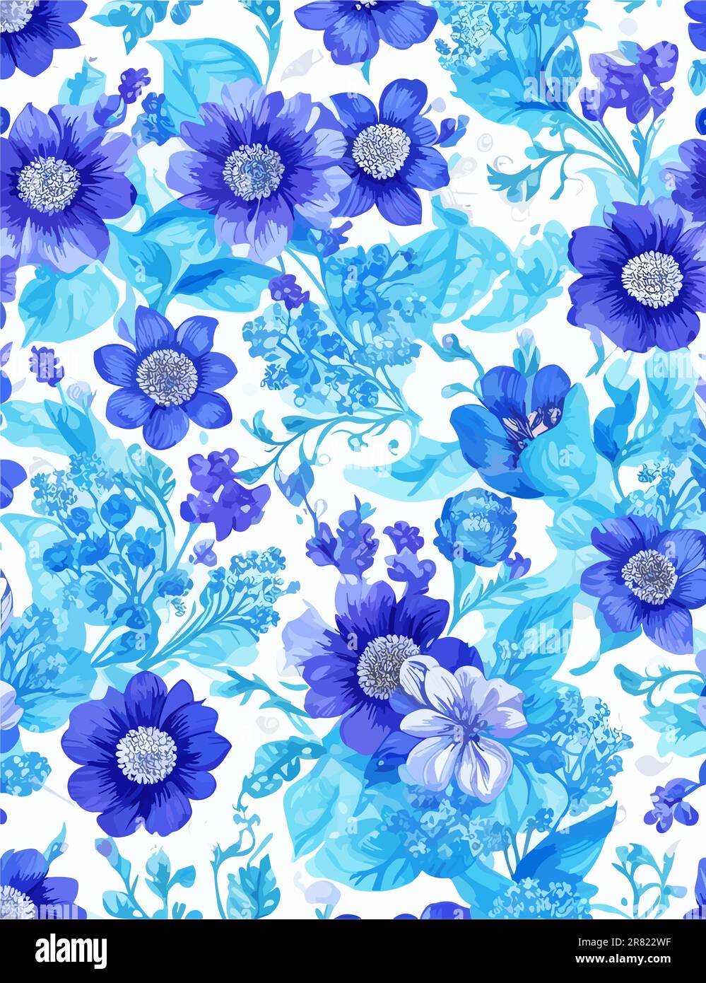 Beautiful seamless floral pattern with watercolor effect. pruple and ...
