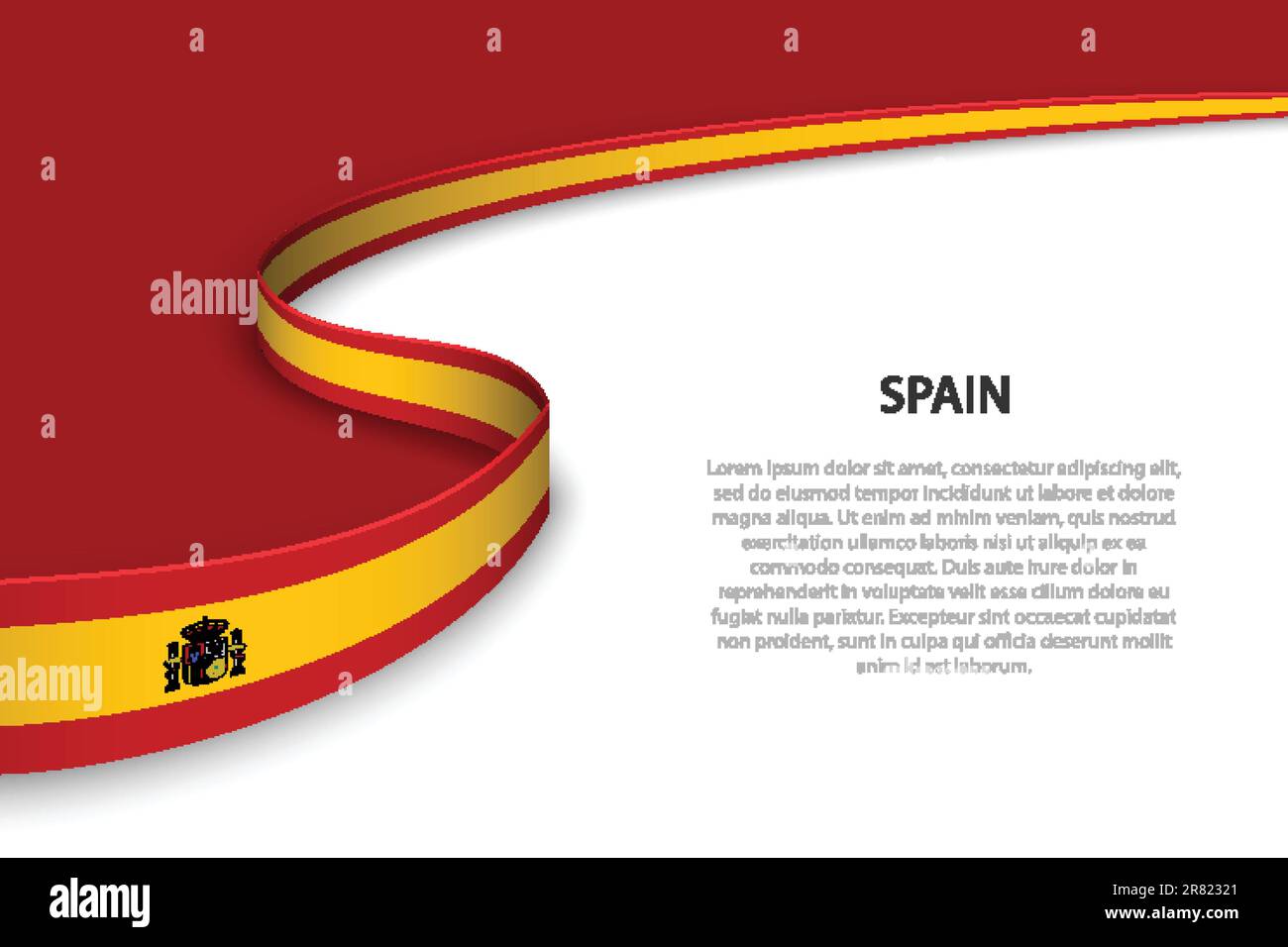 Wave flag of Spain with copyspace background. Banner or ribbon vector ...