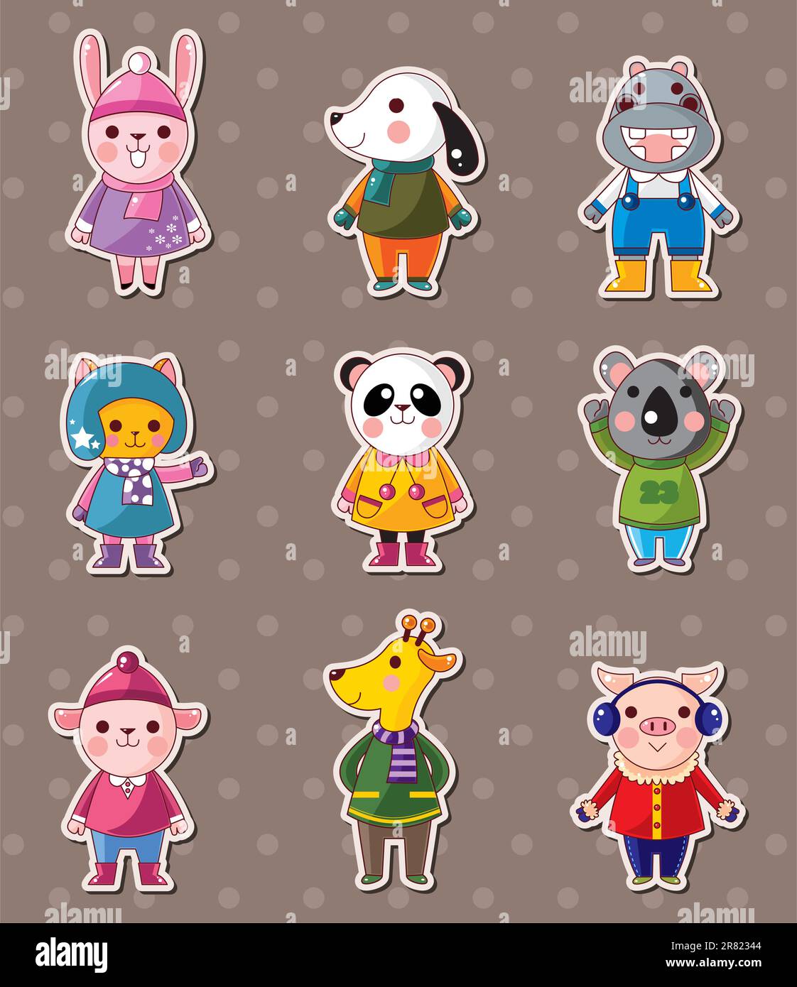 winter animal stickers Stock Vector Image & Art - Alamy