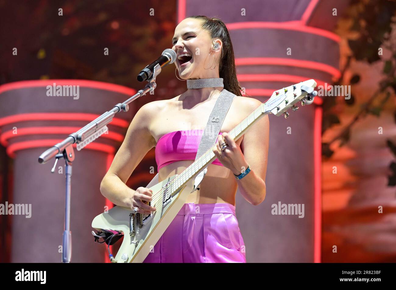 Sophie Hawley-Weld from Sofi Tukker performs during Day 3 of the 2023 ...