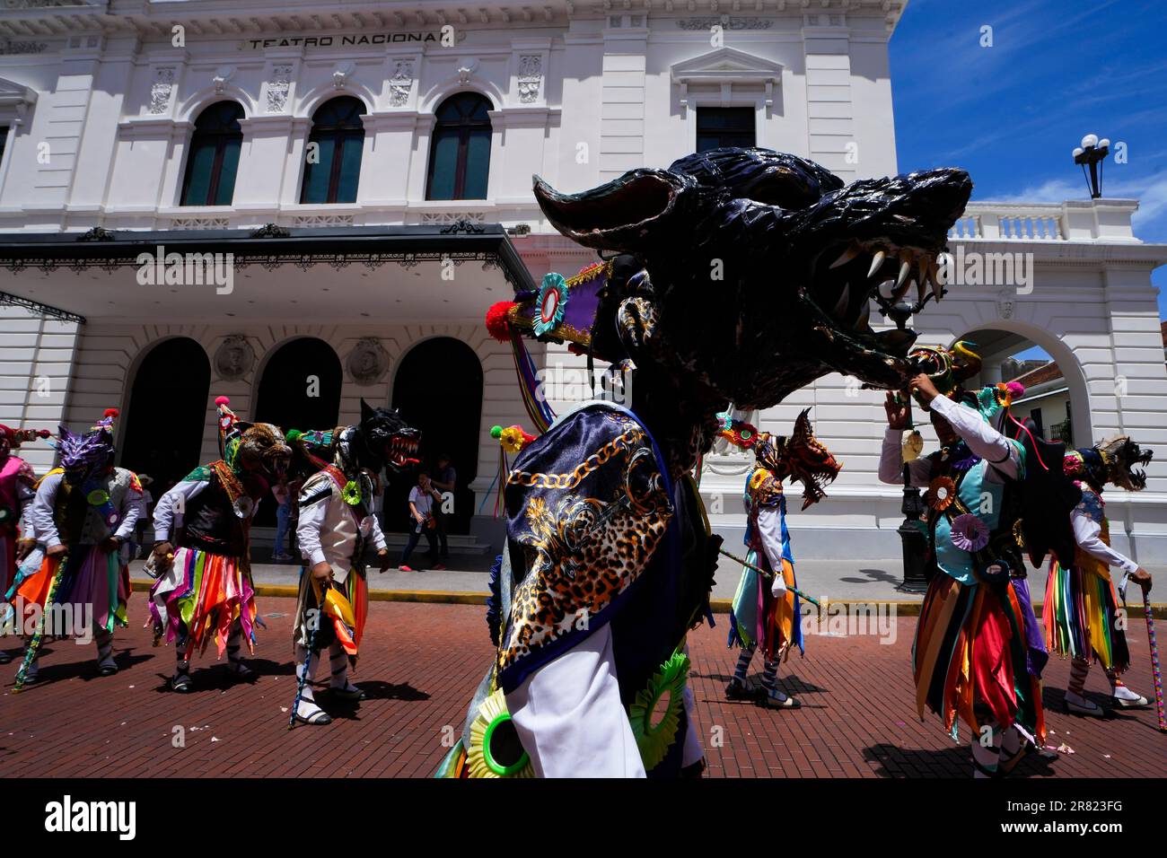 Dancers wearing devil masks perform during a Corpus Christi procession ...