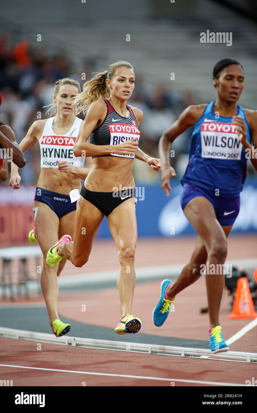 Melissa Bishop-Nriagu participating in the 800 m at the World Athletics Championships London ...