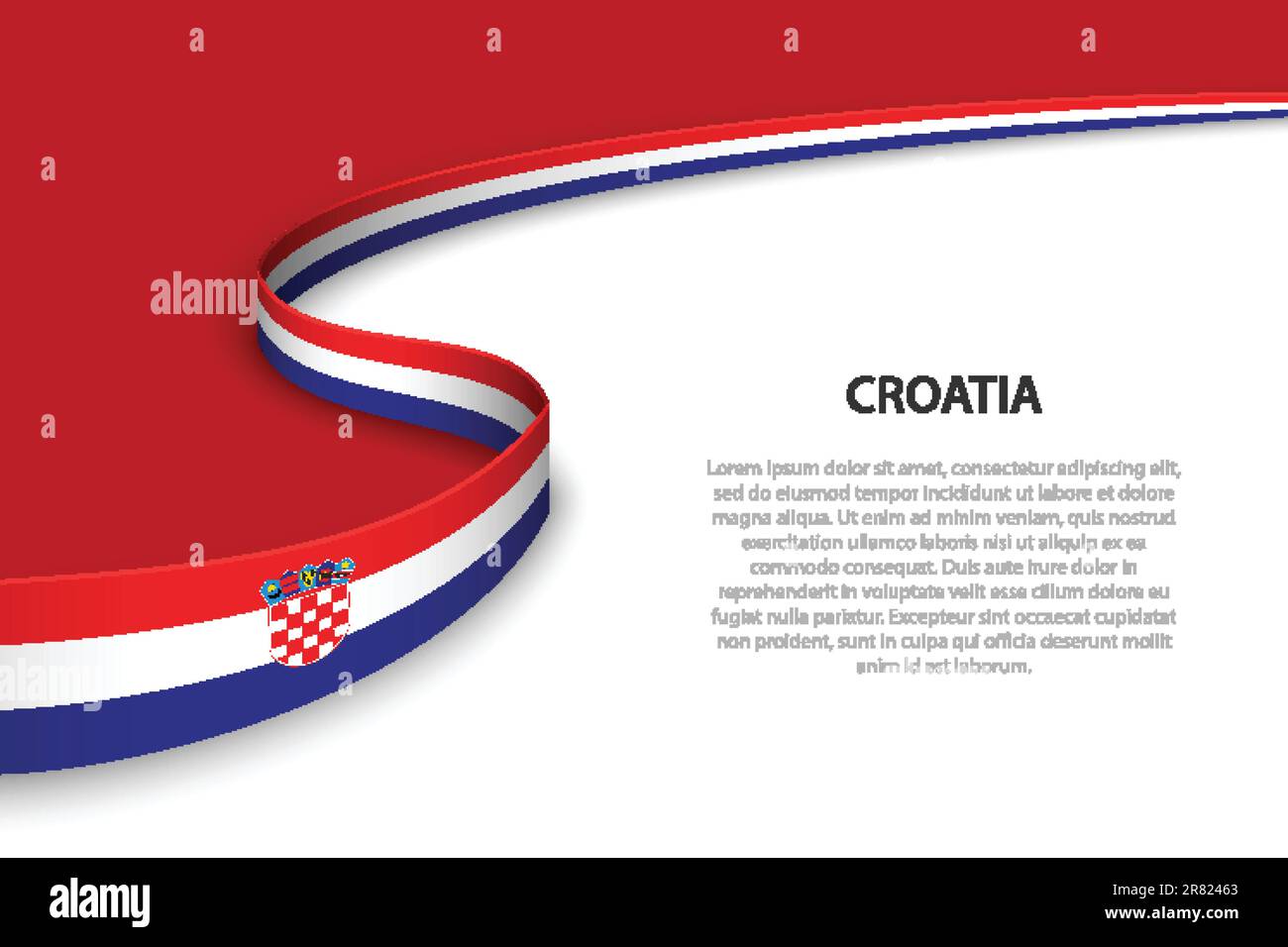 Wave flag of Croatia with copyspace background. Banner or ribbon vector ...