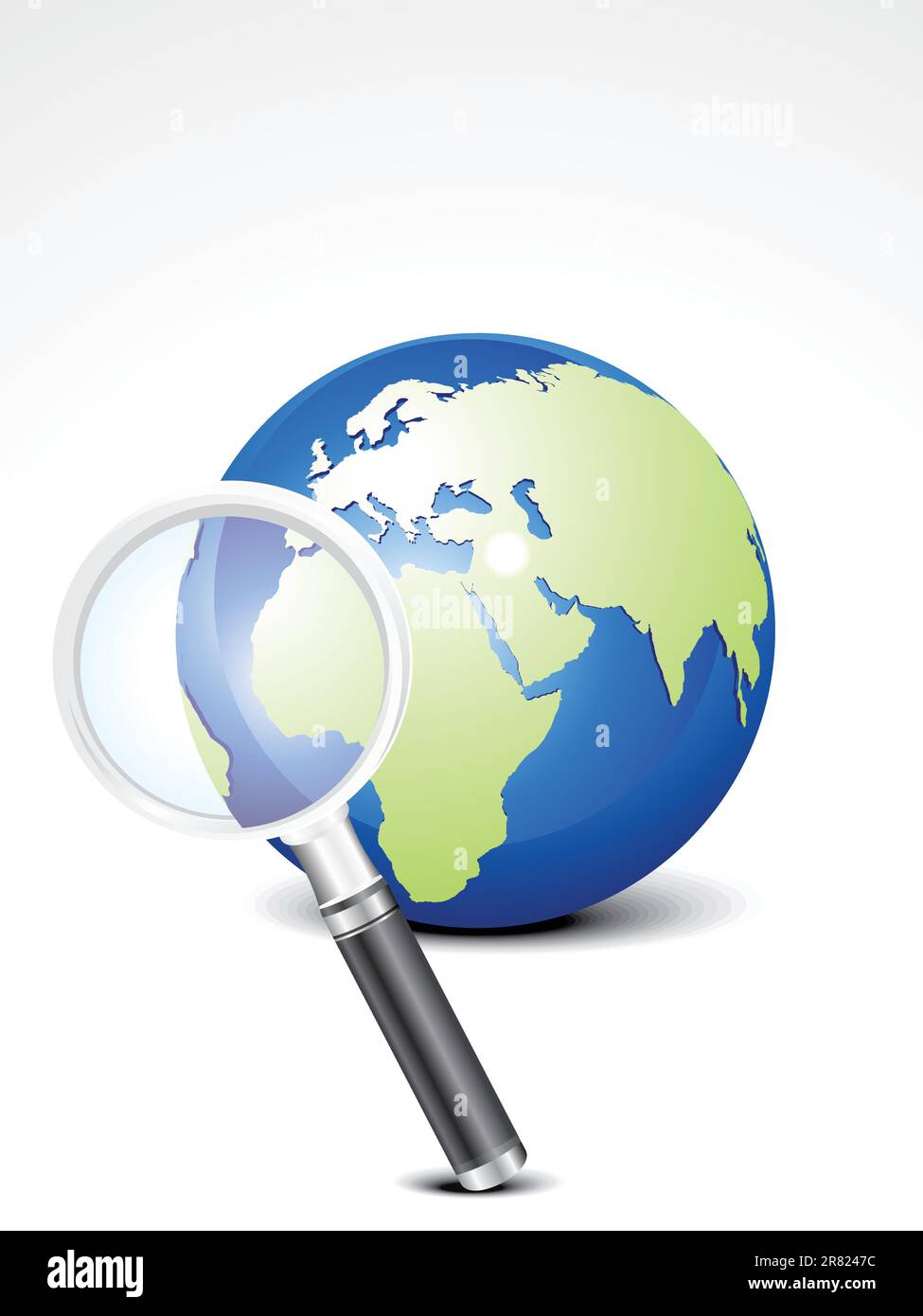 abstract search icon with globe vector illustration Stock Vector Image ...