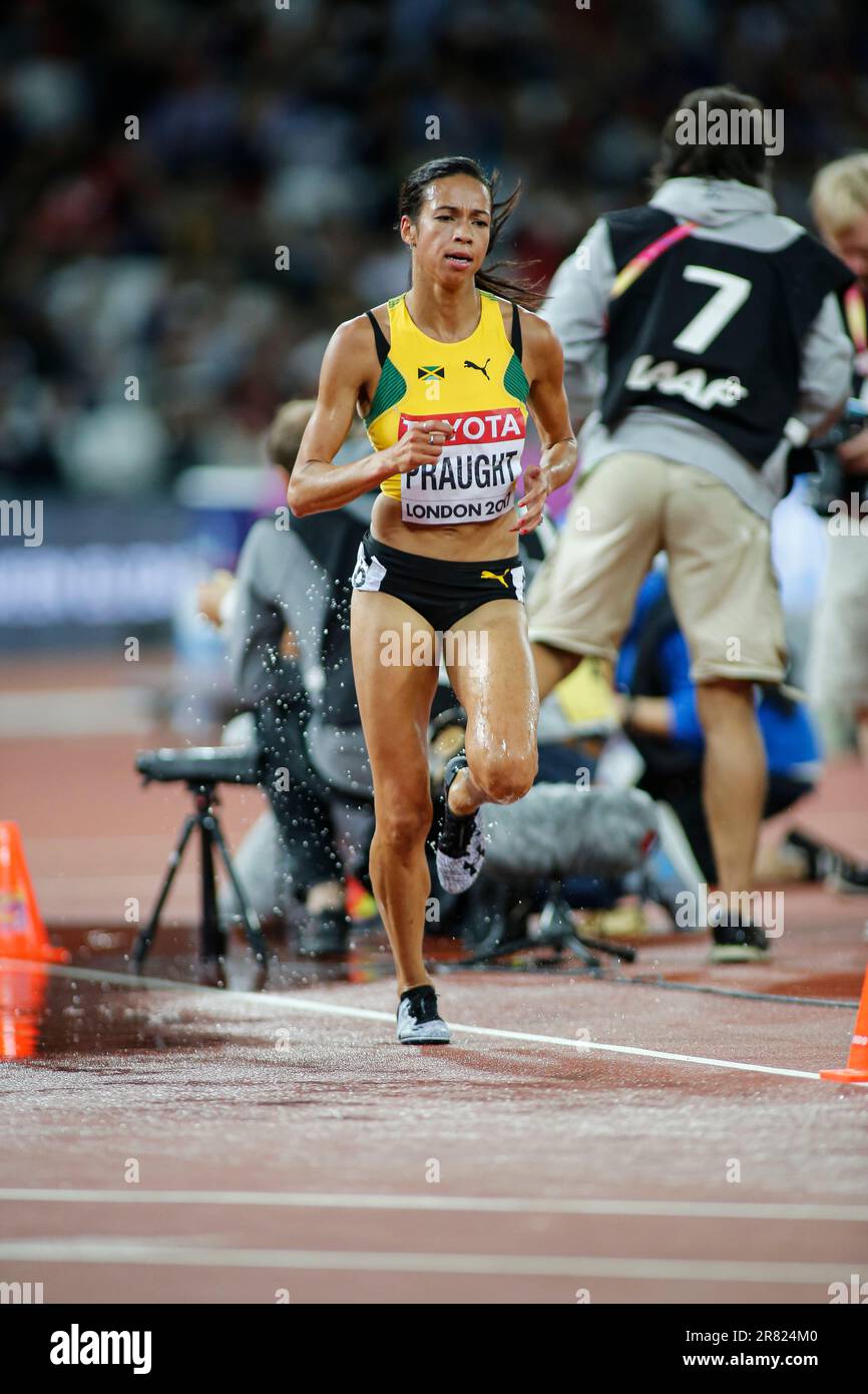 Aisha Praught-Leer participating in the 3000 Metres Steeplechase at the ...