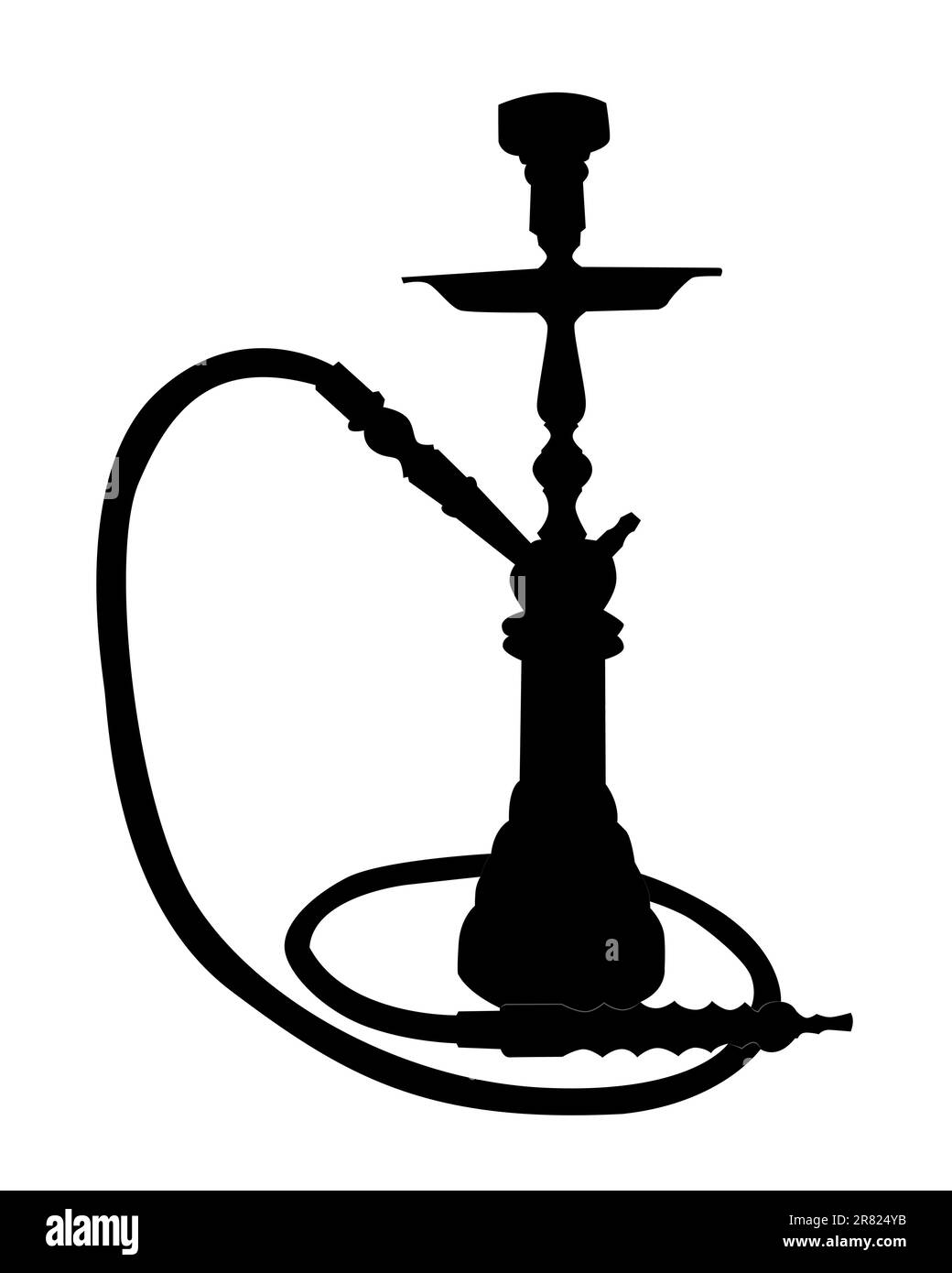black silhouette of a hookah on a white background Stock Vector Image ...