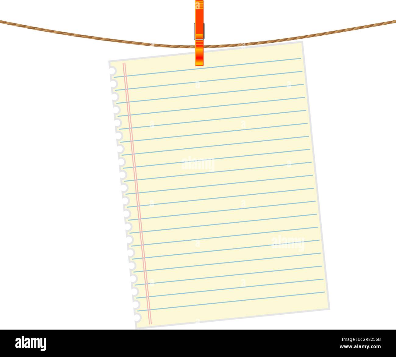 Paper note at the rope with clothes pin. Also available as a Vector in ...